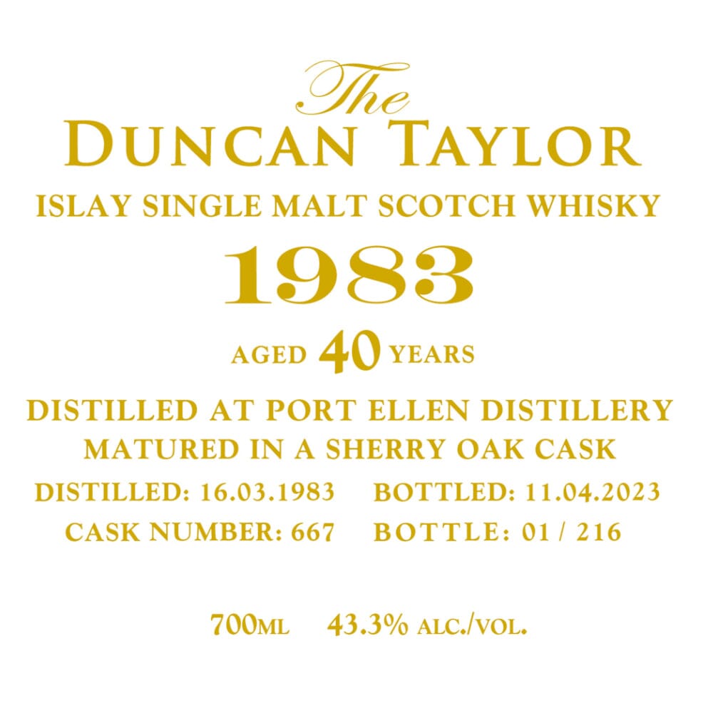 Buy Duncan Taylor 1983 Port Ellen 40 Year Old® Online | Scotch Delivered
