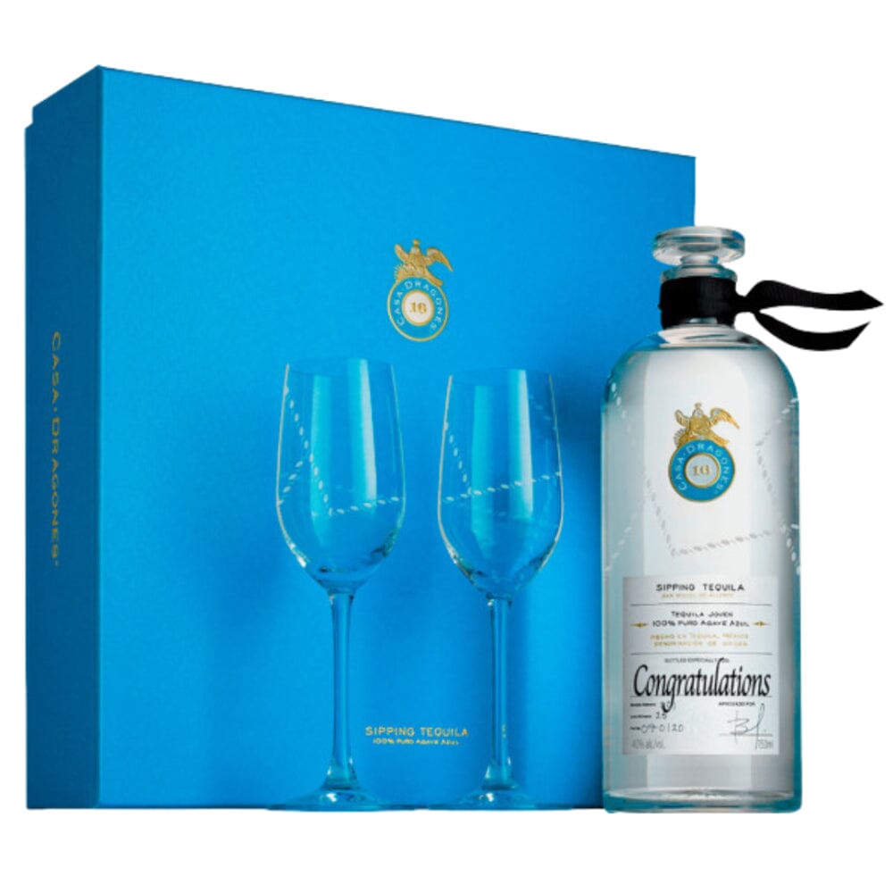 Buy Tequila Casa Dragones Joven Personalized Gift Set with Flute ...