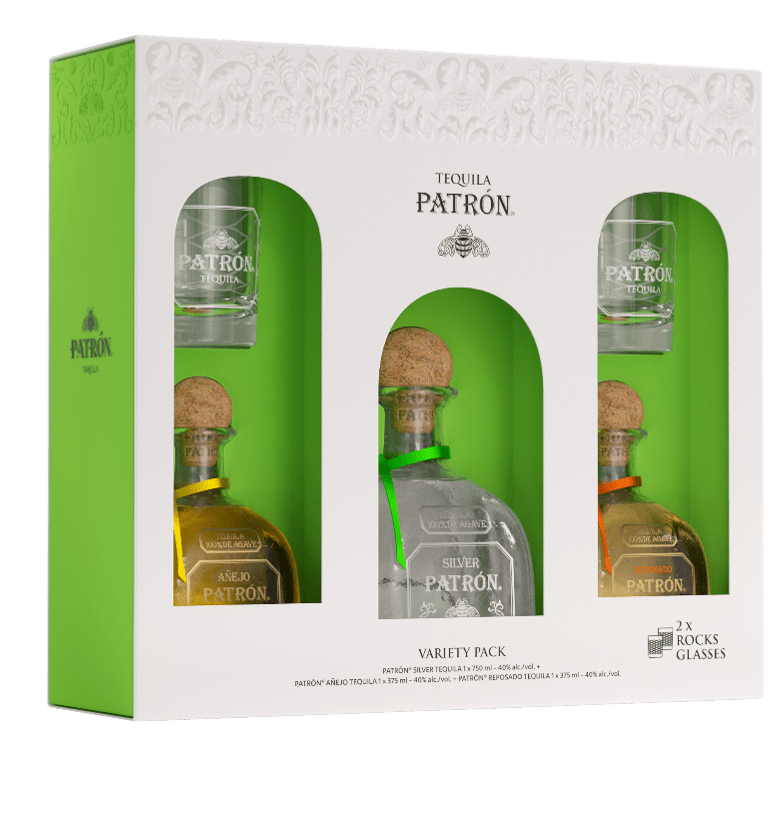 Buy Patron Tequila Variety Pack w/ Rocks Glasses Gift Set® Online ...