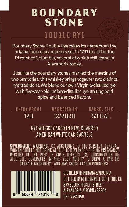 Buy Boundary Stone Double Rye Whiskey 120 Proof Virginia Blend® Online ...